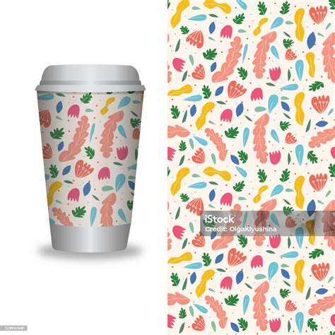 벡터는 커피 숍을위한 커피 포장 템플릿 및 디자인 요소를 빼앗아 원활한 패턴 골판지 컵 벡터 일러스트레이션 0명에 대한 스톡 벡터 아트 및 기타 이미지 Istock