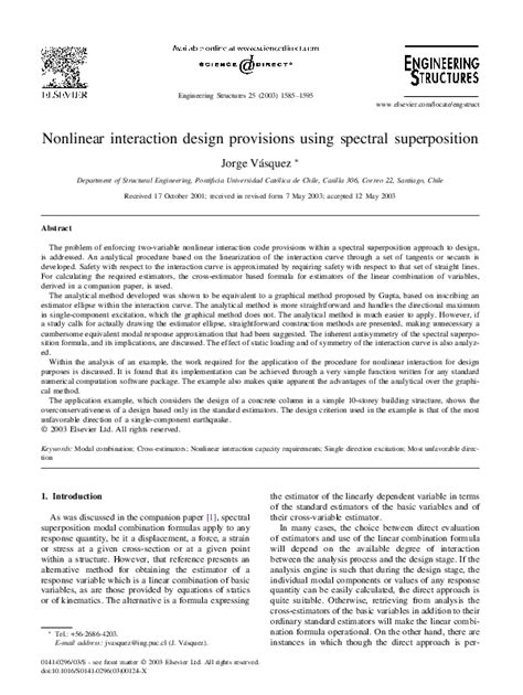 Pdf Nonlinear Interaction Design Provisions Using Spectral Superposition