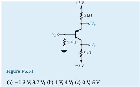Solved “6 51 The Transistor In The Circuit Of Fig P6 51 Has