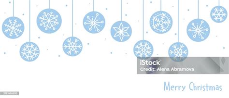 매달려 있는 공과 눈송이가 있는 크리스마스 배너 크리스마스 아이콘과 새해 인사를 걸고 있습니다 파스텔 인사말 카드입니다 매달려 공 장식이 있는 메리 크리스마스 카드입니다