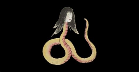 Snake Creature With Woman Head Japanese Yokai Art Folklore Japanese Sticker Teepublic