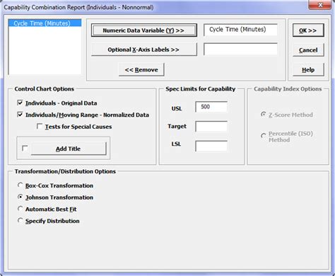 Sigmaxl Johnson Transformations In Excel Using Sigmaxl