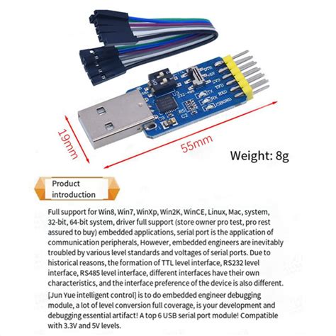 Многофункциональный модуль последовательного порта Usb Uart 6 в 1 Usb Ttl 485 232 купить с