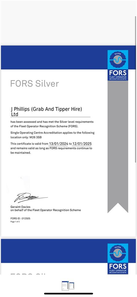 Fors Fors Fleet Operator Recognition Scheme