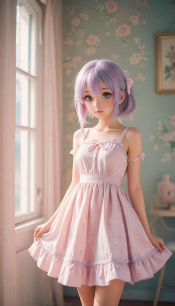 Girl With Cute Dress Premium Ai Generated Image