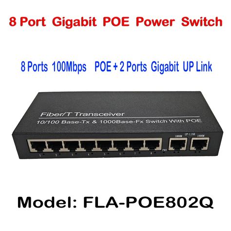 New 8Port POE Switch 10/100M 100m Distance 130W DC& 2Lan Gigabit Port ...