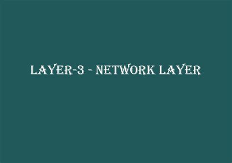 Network Layer Layer 3 Osi Reference Model Free