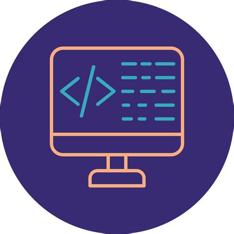 Coding Line Two Color Circle Icon 43474502 Vector Art At Vecteezy