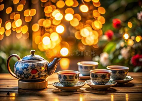 A Luxurious Afternoon Tea Setting A Deeply Detailed Still Life With A