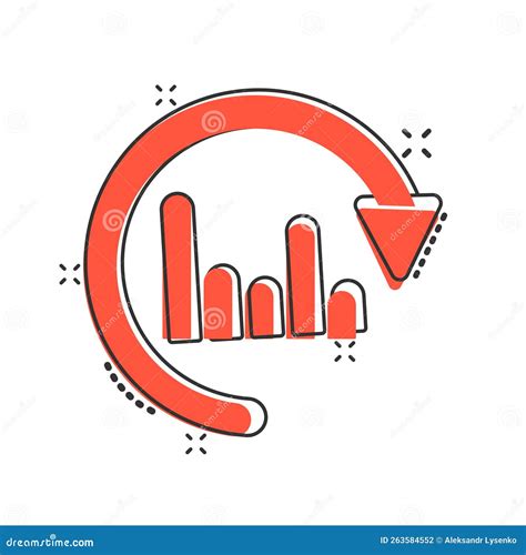 Graph Arrow Icon In Comic Style Financial Analytics Cartoon Vector