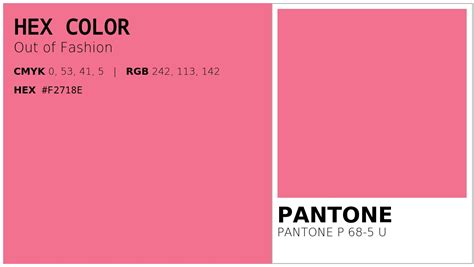 HEX F2718E To PMS Code PANTONE P 68 5 U Conversion Chart PMS CMYK Uncoated