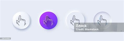 Hand Cursor Line Icon Click Action Sign Line Icons Vector Stock Illustration Download Image