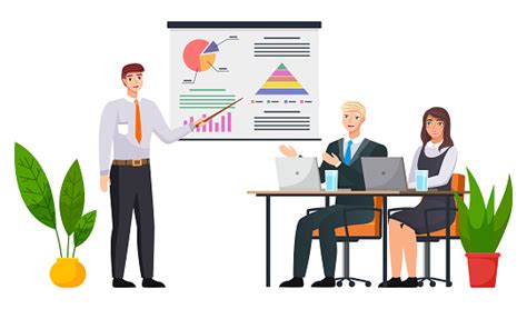 사업가는 통계 보고서를 발표합니다 비즈니스 개념 분석 및 계획 개념에 대한 스톡 벡터 아트 및 기타 이미지 개념 개발 개선 Istock