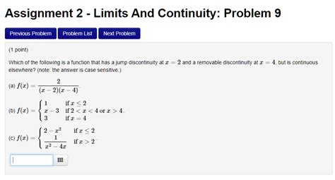 solved assignment 2 limits and continuity problem 9