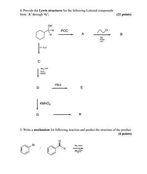 Solved 4 Provide The Lewis Structures For The Following