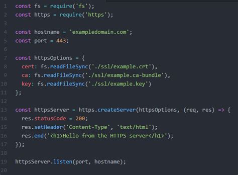installing an ssl certificate on node js hosting