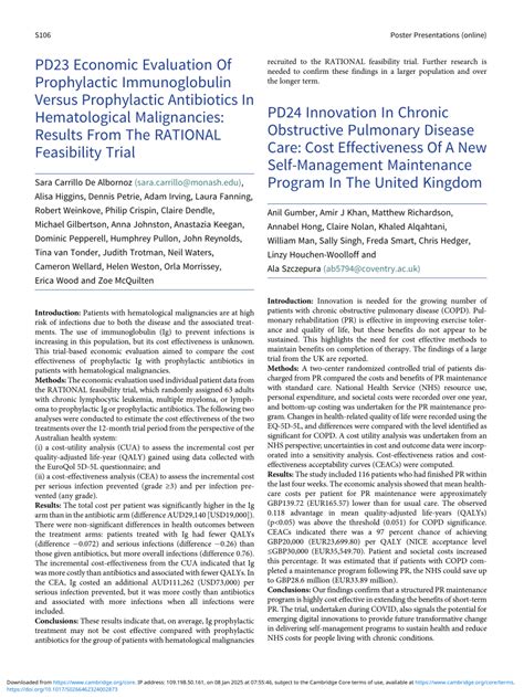 Pdf Pd23 Economic Evaluation Of Prophylactic Immunoglobulin Versus Prophylactic Antibiotics In