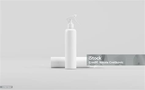 흰색 플라스틱 트리거 스프레이 병 모형 3d 일러스트레이션 분무기 병에 대한 스톡 사진 및 기타 이미지 분무기 병 실물 모형 포장 Istock