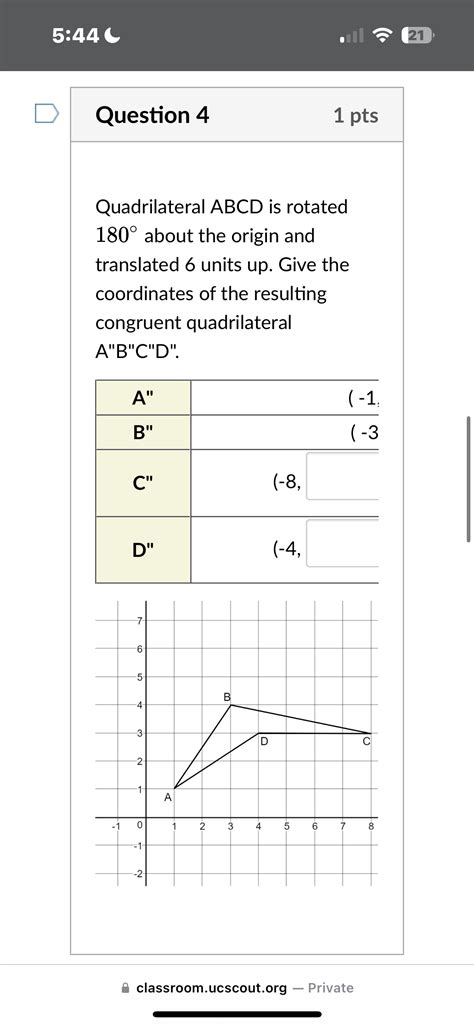 Question Pts Quadrilateral A B C StudyX