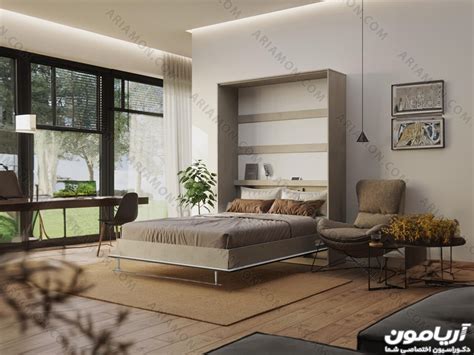 خرید تخت تاشو دو نفره ام دی اف ، ساده و شیک با جک محکم و مقاوم