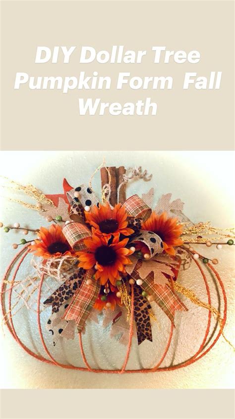 Diy Dollar Tree Pumpkin Form Fall Wreath Fall Decor Dollar Tree Diy