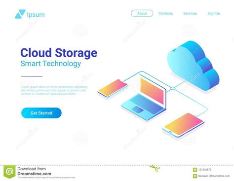 Isometric Flat Data Cloud Storage Network Vector Stock Vector Illustration Of Concept