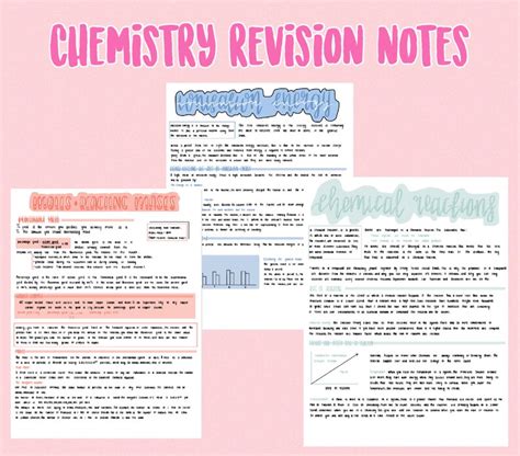 Chemistry Revision Notes Etsy UK