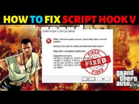 GTA How To Fix SCRIPT HOOK V CRITICAL ERROR Hindi Easy Just In Min YouTube