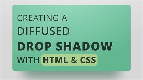 Creating A Diffused Drop Shadow With Only Html And Css Youtube