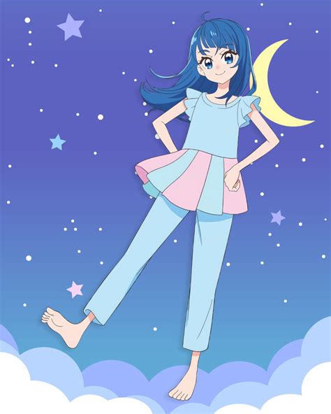Safebooru 1girl Absurdres Ahoge Barefoot Blue Eyes Blue Hair Blue Pants Full Body Hair Down
