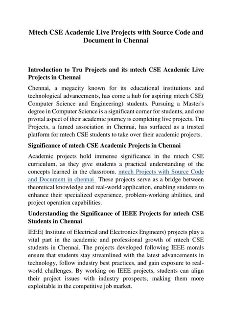 PPT Mtech CSE Academic Live Projects With Source Code And Document In