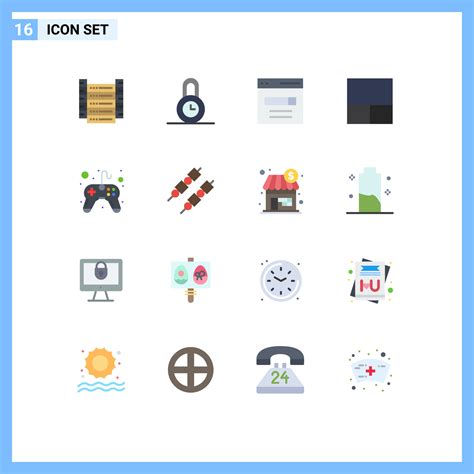 Set Of 16 Modern Ui Icons Symbols Signs For Video Game Controller