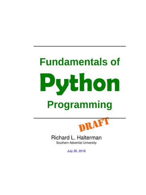 2018 fundamentals of python pdf programming language programming