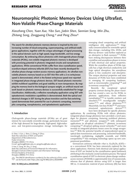 Neuromorphic Photonic Memory Devices Using Ultrafast Non‐volatile