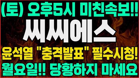 씨씨에스 토 긴급 여러분 월요일 당황하지 마세요 이럴수가 씨씨에스주가전망 씨씨에스 씨씨에스전망 씨씨에스주가 씨씨에스분석 초전도체관련주 신성델타