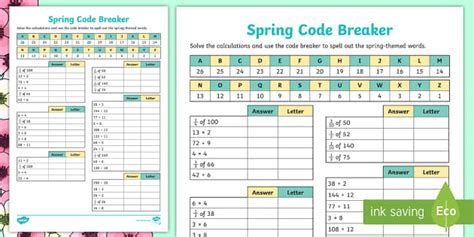 Spring Code Breaker Twinkl Teacher Made Resources