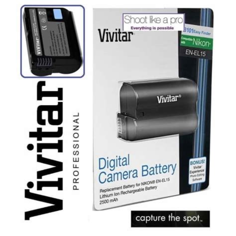 Vivitar En El15 Replacement Battery For Nikon Digital Slr Cameras 1