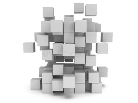 3d Cubes Block Assembling Concept Stock Illustration Illustration