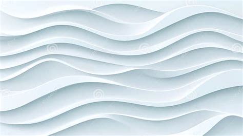 Seamless Abstract Wave Pattern Background In Elegant Minimalist Monochromatic White Design Stock