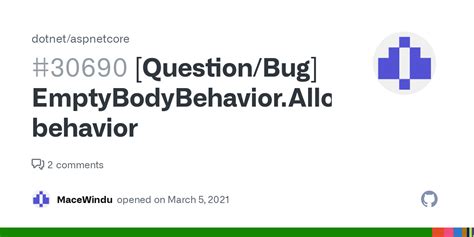 [question bug] emptybodybehavior allow behavior · issue 30690 · dotnet aspnetcore · github