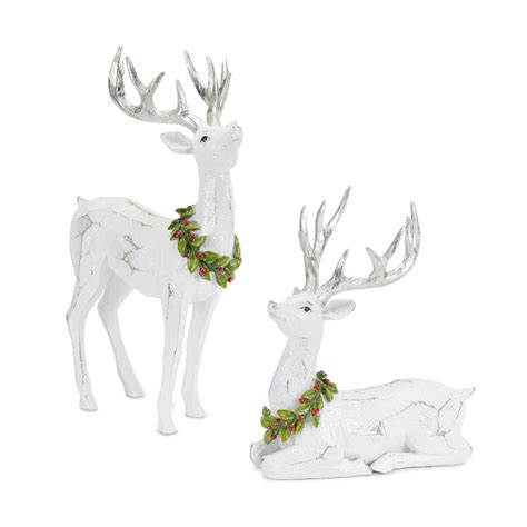 Melrose International Llc Deer Set Of 2 115h 1575h Resin
