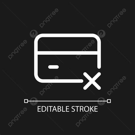 Pixelperfect White Linear Ui Icon For Dark Theme Featuring Blocked Payment Card Vector User