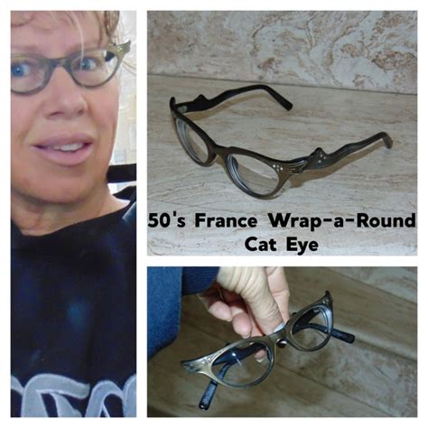 Rare 1950s Wrapped Curved Cat Eye Glasses Frames Sta Gem