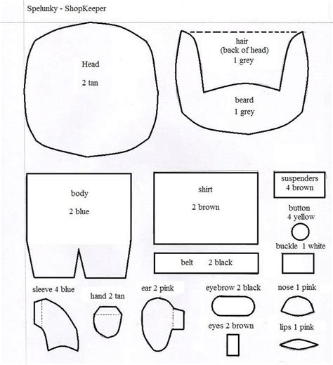 Spelunky Shopkeeper Plush Template By Bumblebugbee Knitting Machine