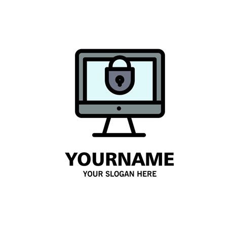 Computer Internet Lock Security Business Logo Template Flat Color 17967444 Vector Art At Vecteezy