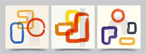 벡터 그림입니다 추상적인 현대미학 배경 소셜 미디어 템플릿 웹 배너디자인 모양과 선 벽 장식 현대 미술 프린트 수채화 그림