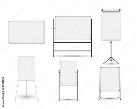 Collection Realistic Whiteboard Vector Illustration Equipment For
