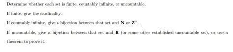 Solved Determine Whether Each Set Is Finite Countably Chegg