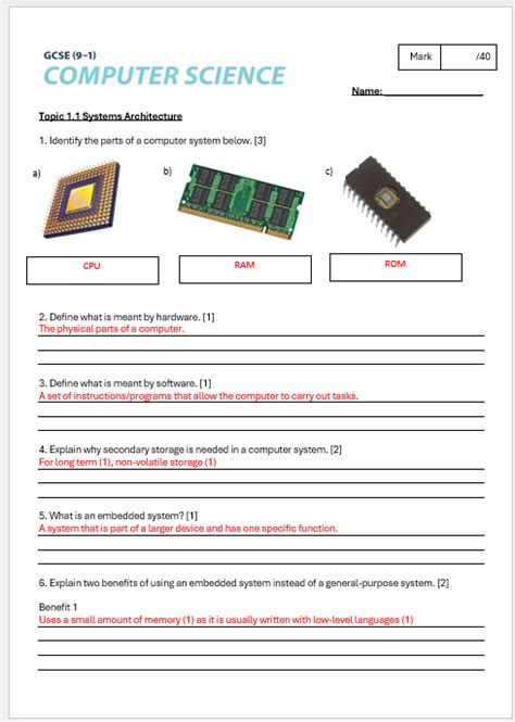 Ocr Computer Science J277 All Assessments Paper 1 Teaching Resources