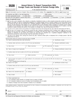 Form 3520 Foreign Trust Tax Return Blank Fillable Template Fill Out